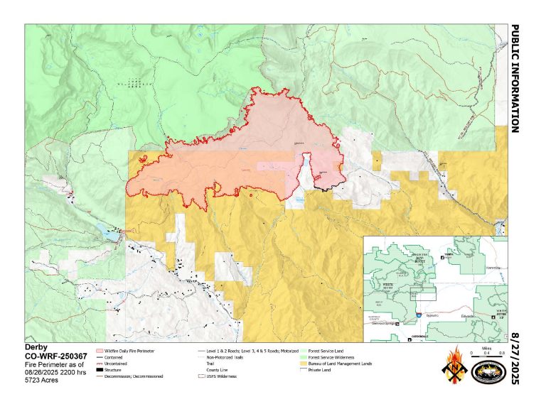 Road and public land closures reduced around Derby Fire as containment ...