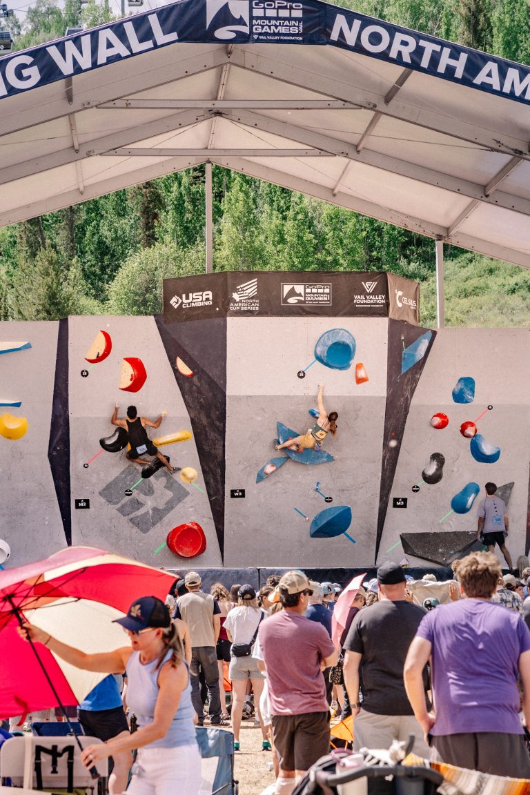North America Cup climbers enjoy a break from the gym at GoPro Mountain ...