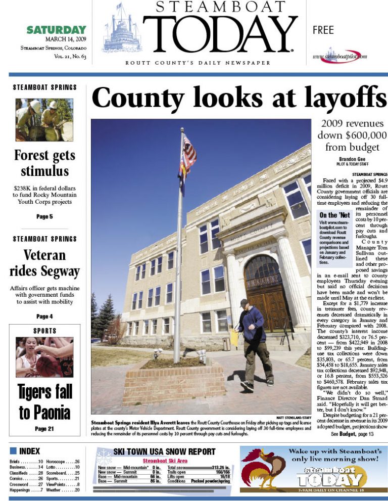 Steamboat front page for March 14, 2009 | SteamboatToday.com