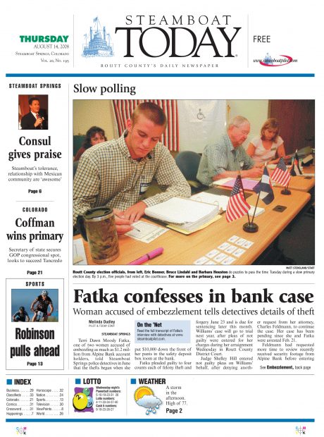 Steamboat front page for Aug. 14, 2008 | SteamboatToday.com