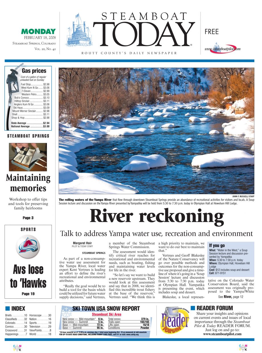 Steamboat front page for Feb. 18, 2008 | SteamboatToday.com