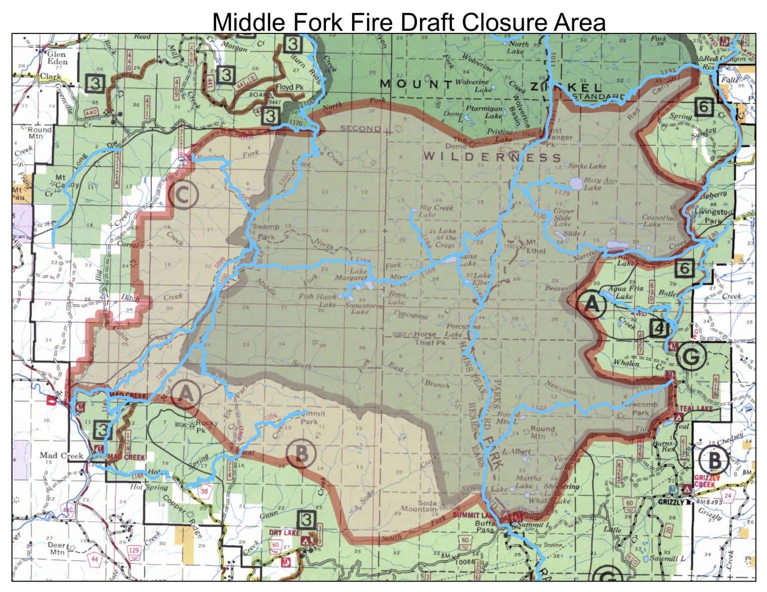 Forest Service announces first trailhead closures due to growing Middle Fork Fire, now just ...