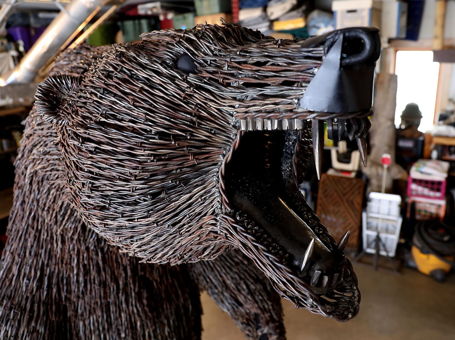 Steamboat Springs artist creates sculpture with barbed wire and scrap ...