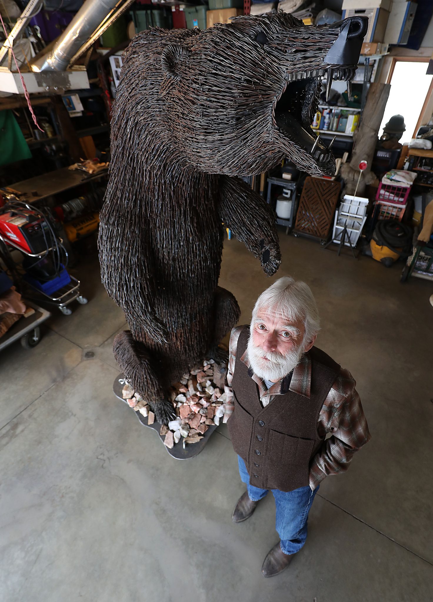 Steamboat Springs artist creates sculpture with barbed wire and scrap ...
