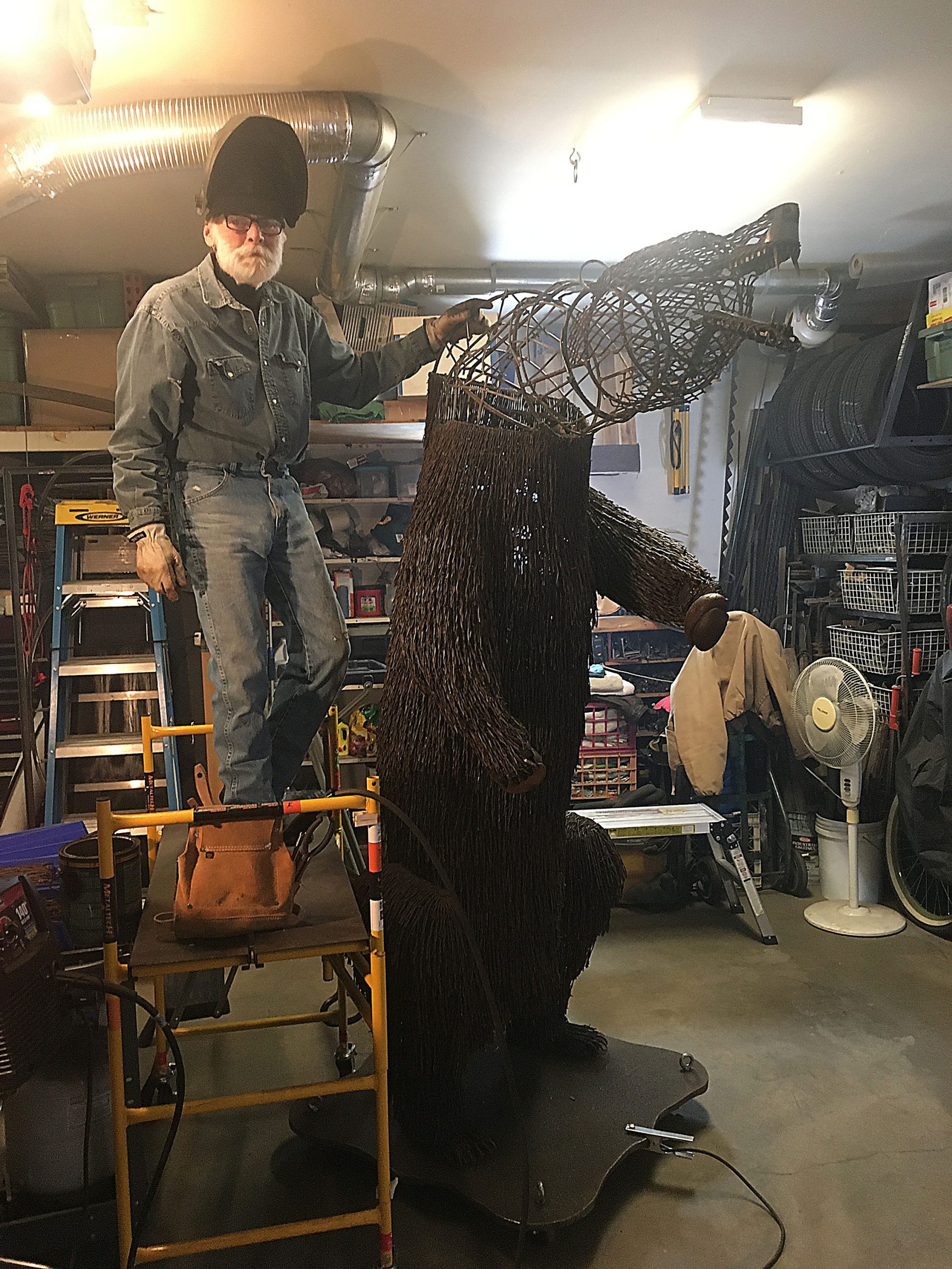 Steamboat Springs artist creates sculpture with barbed wire and scrap ...