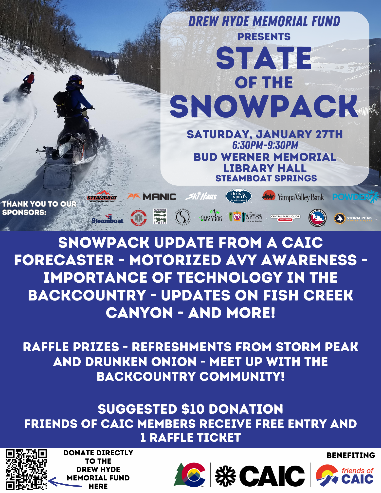 Drew Hyde Memorial Fund presents second annual State of the Snowpack on ...