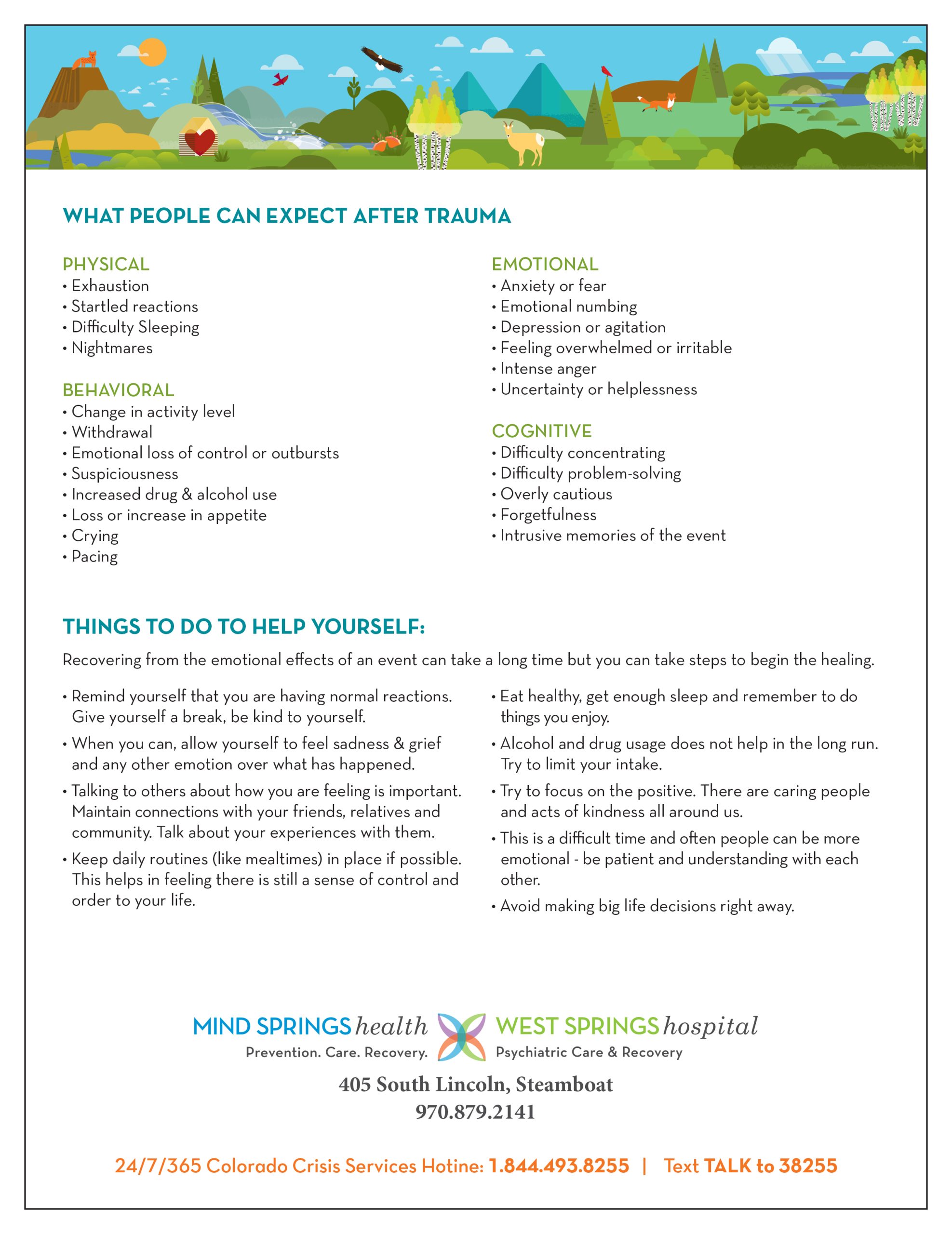 Post-trauma mental health can include talking | SteamboatToday.com