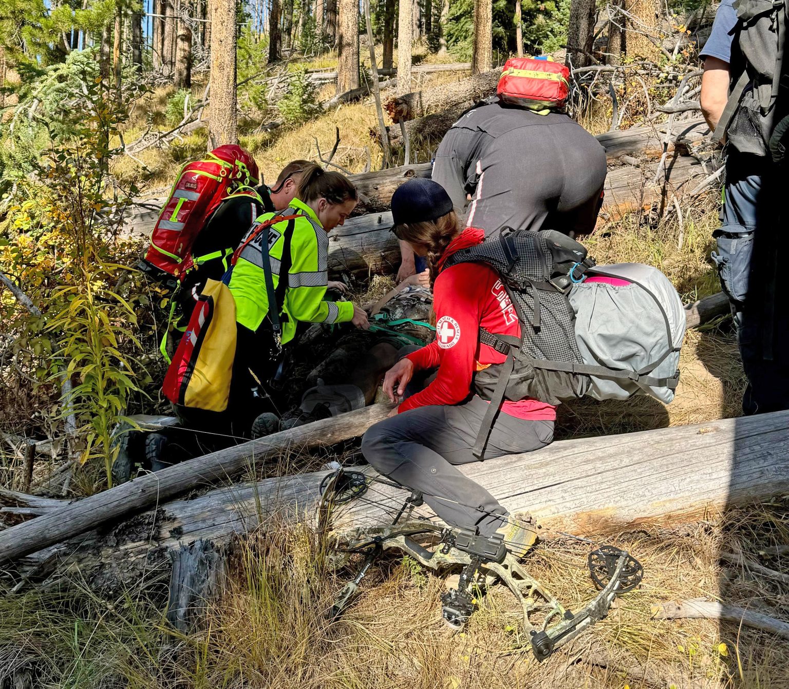First responders rescue hunter after fall in rough terrain south of ...
