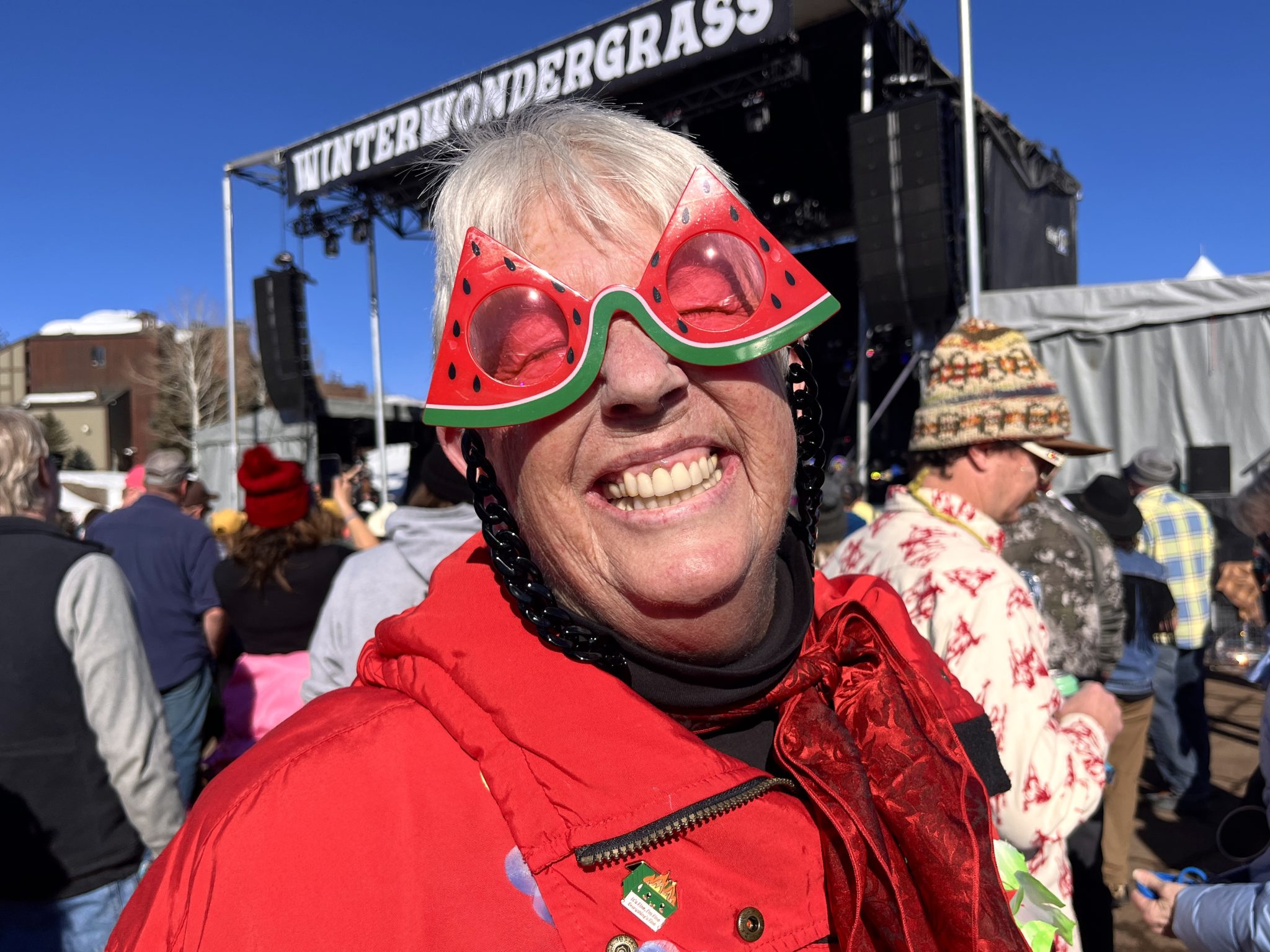 WinterWonderGrass attendees wear fun outfits and big smiles at sunny ...