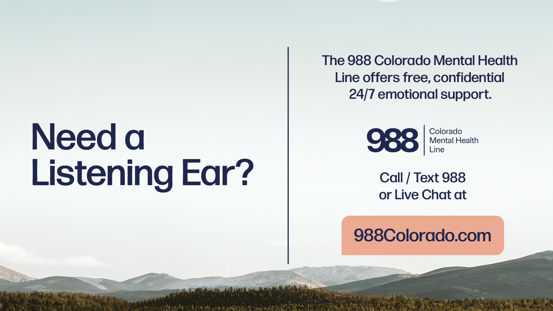 Colorado consolidates mental health crisis services under 988 Colorado ...