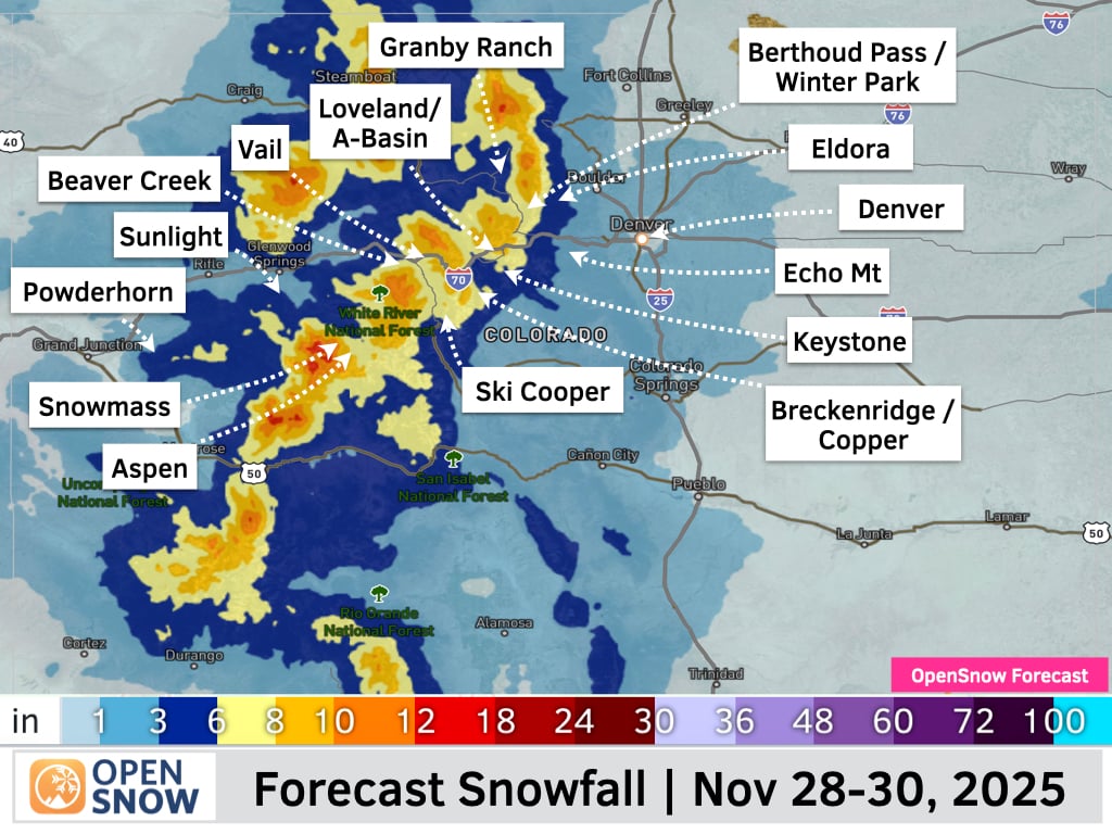 Double-digit snow possible as storm nears Colorado mountains, prompting ...