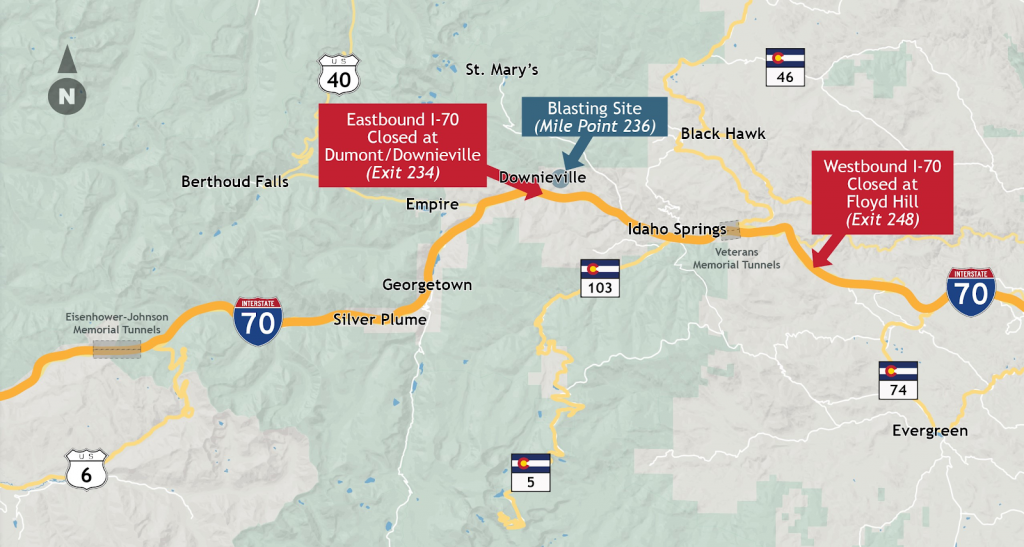 I-70 to close Wednesday for rockfall mitigation near Idaho Springs ...