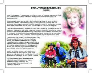 Obituary: Linda Van Gilder Kelley | SkyHiNews.com
