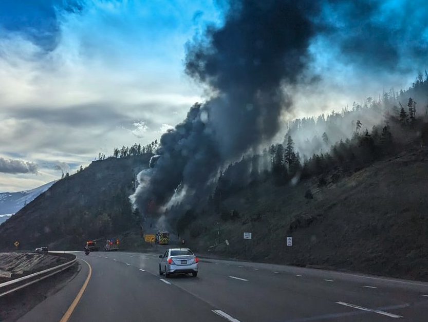 Semitrailer ‘burns to the ground,’ sparking small wildfire after taking ...