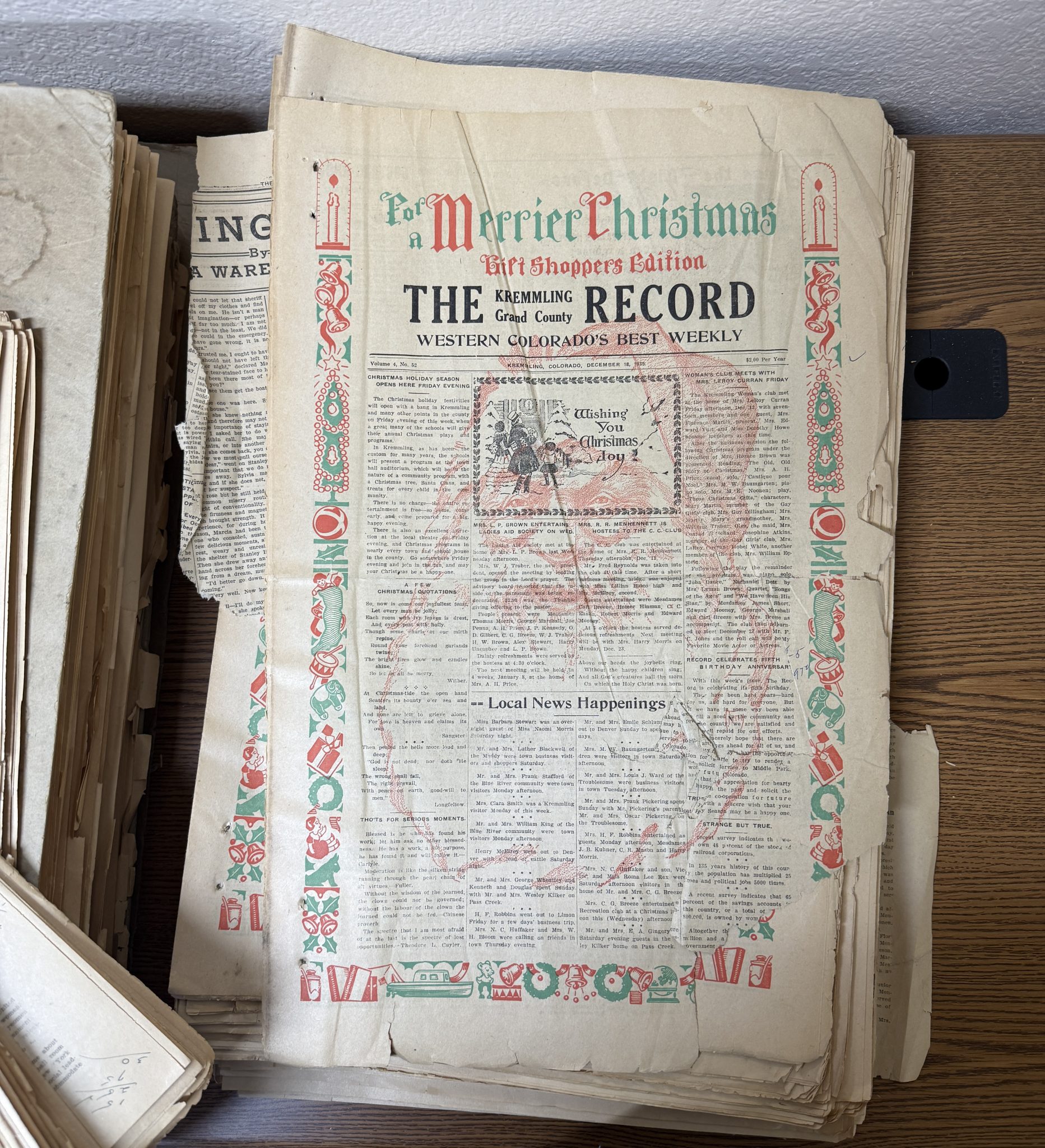 Original newspaper archives from 1931-2010 available for free pickup at ...
