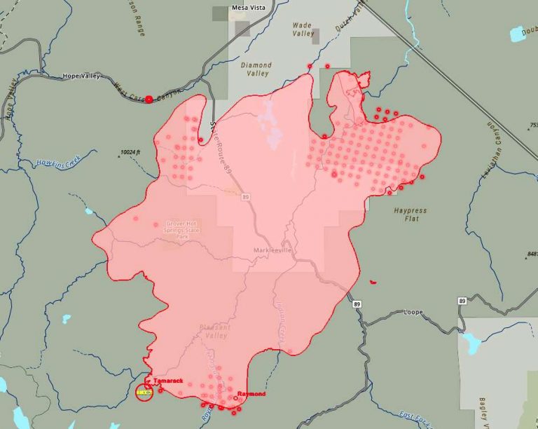 Tamarack Fire at about 40,000 acres, burning in multiple directions ...