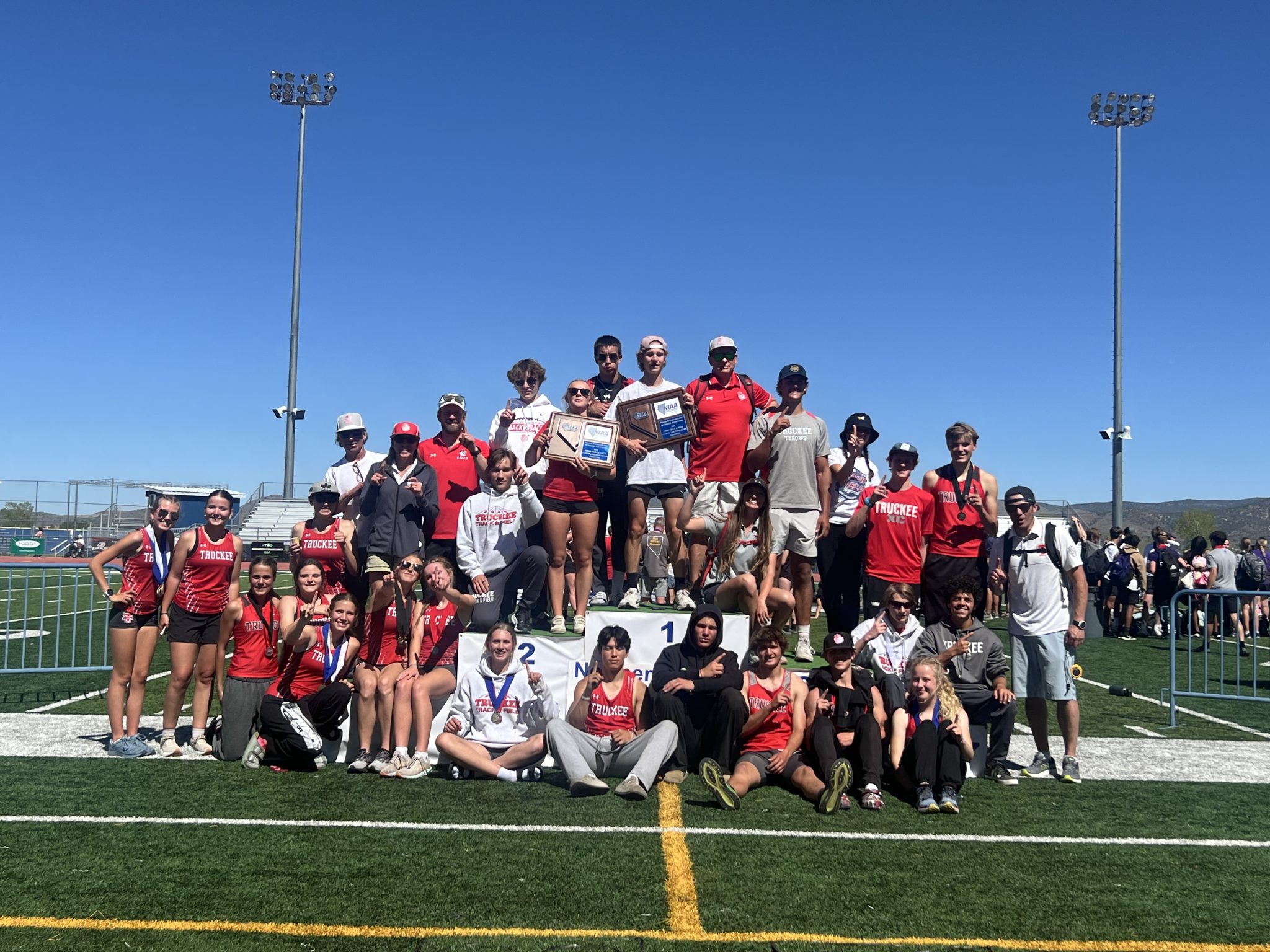 Truckee High School track team celebrates historic dual 3A Northern ...