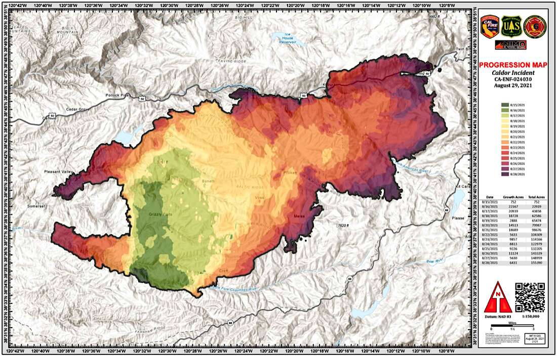 Caldor growth slows; Firefighters brace for critical fire weather ...