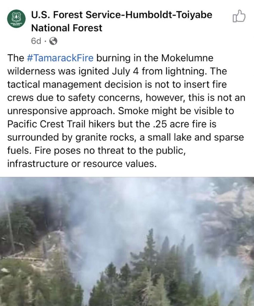 Tamarack Fire at 6,600 acres, 0% contained; Highways 4, 89 closed in ...