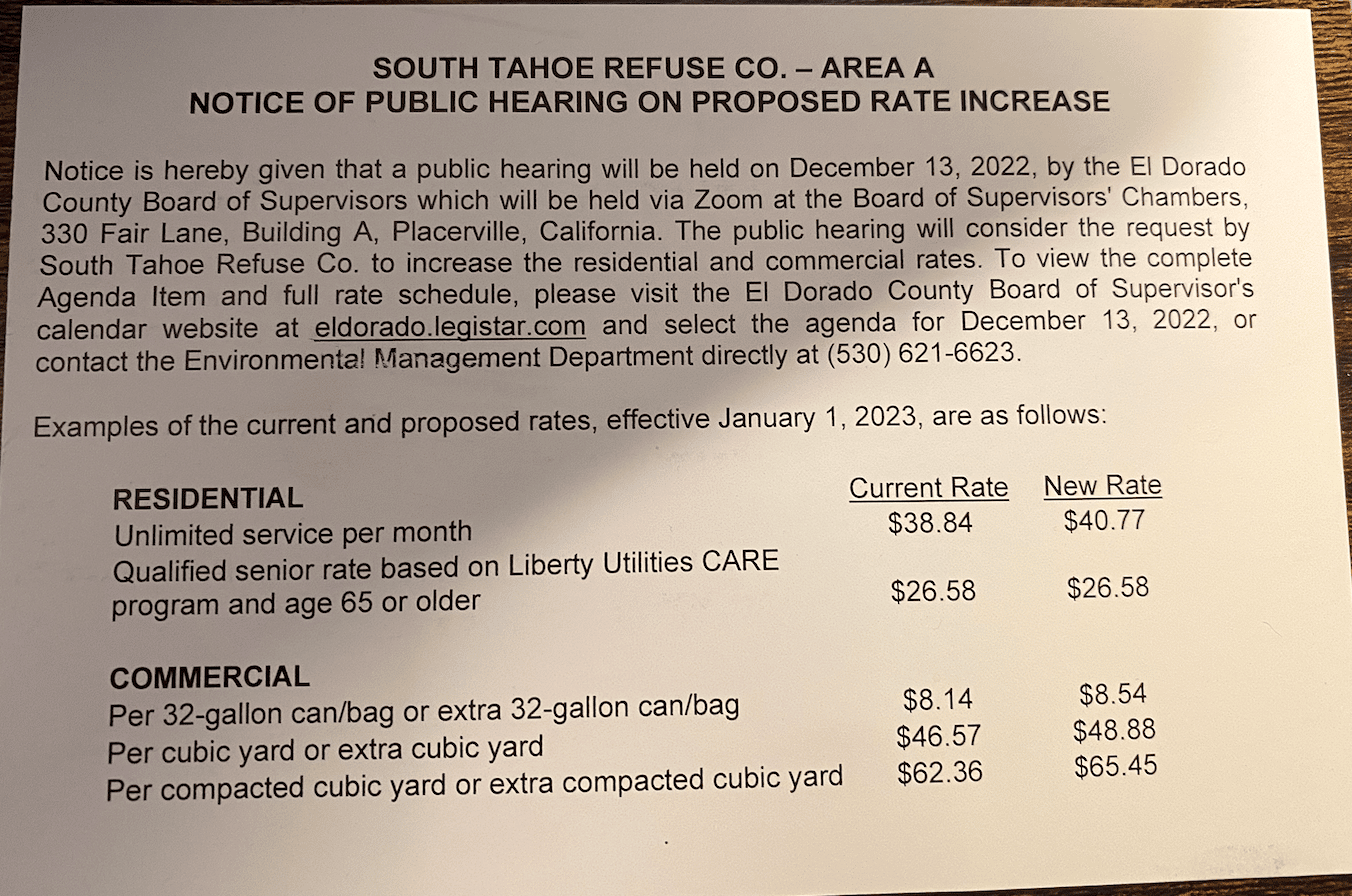 Garbage fee collection may rise in South Lake Tahoe | TahoeDailyTribune.com