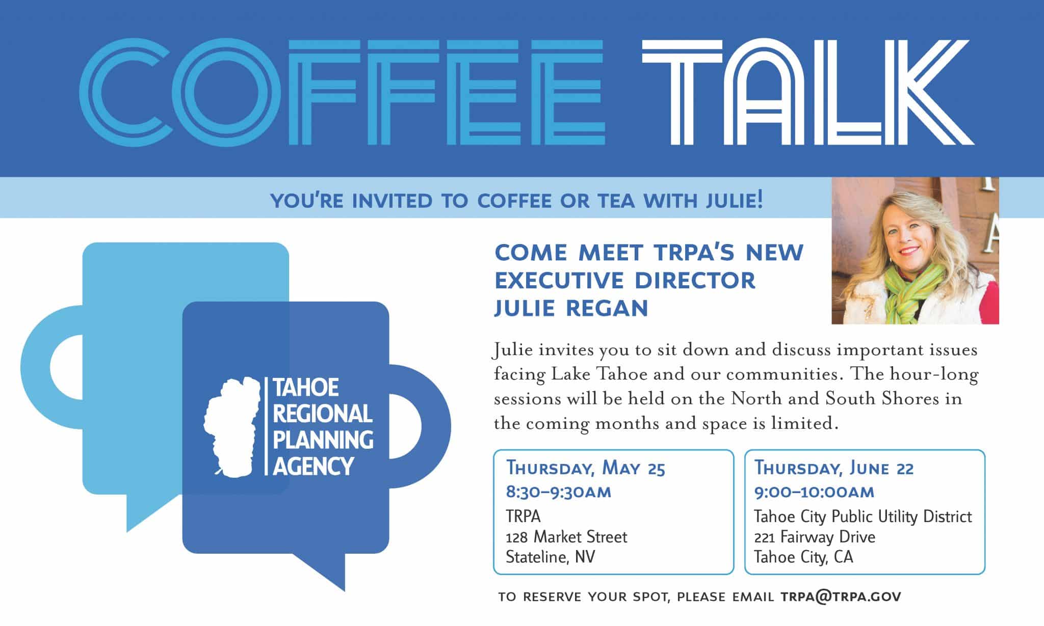 TRPA executive director Regan to host community Coffee Talks ...