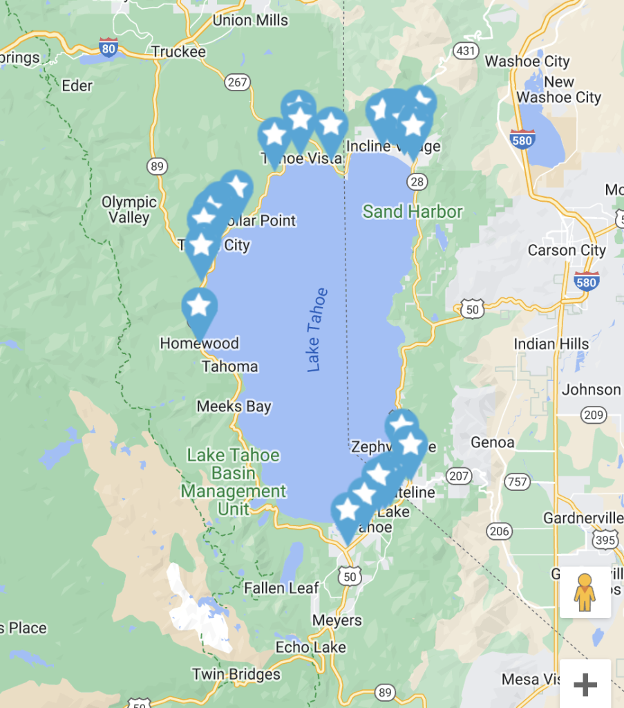 Drink Tahoe Tap Map shows water refill stations in Lake Tahoe ...