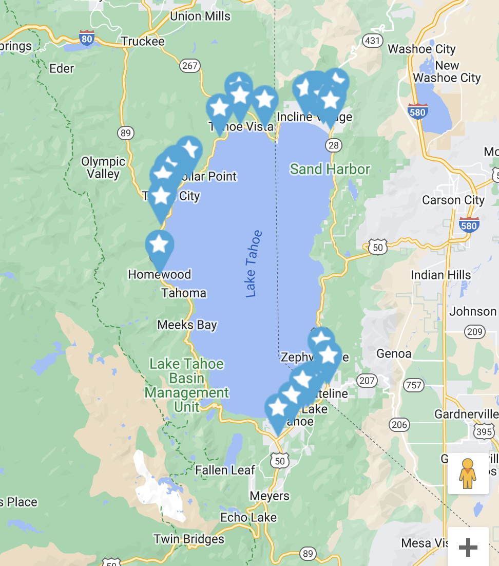 Drink Tahoe Tap Map shows water refill stations in Lake Tahoe ...