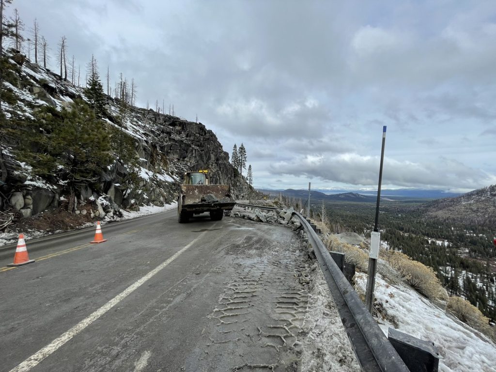 Early morning blasts follow late night rock slide at Echo Summit ...