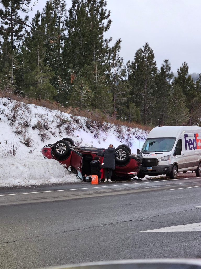 Three cars collide at Spooner Summit, one over turned ...