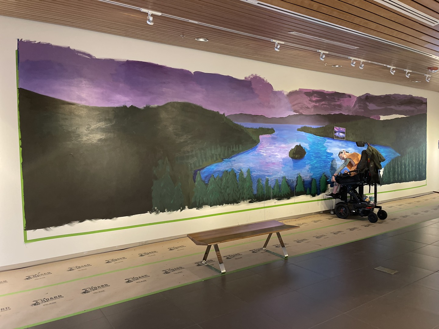‘Never give up’ Reno man with Cerebral Palsy paints Emerald Bay, 35’x10 ...
