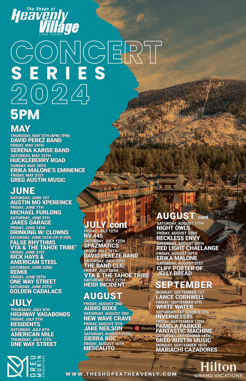 The Shops at Heavenly Village Lake Tahoe announces 2024 Summer Concert Series lineup ...
