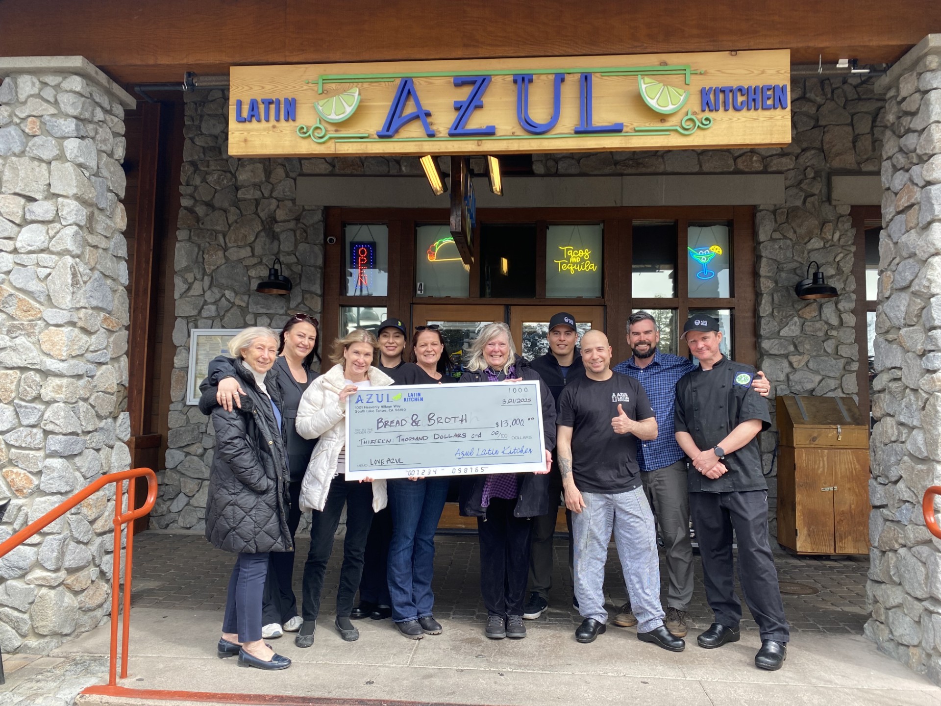 Azul Latin Kitchen raises $13,000 for Bread and Broth ...