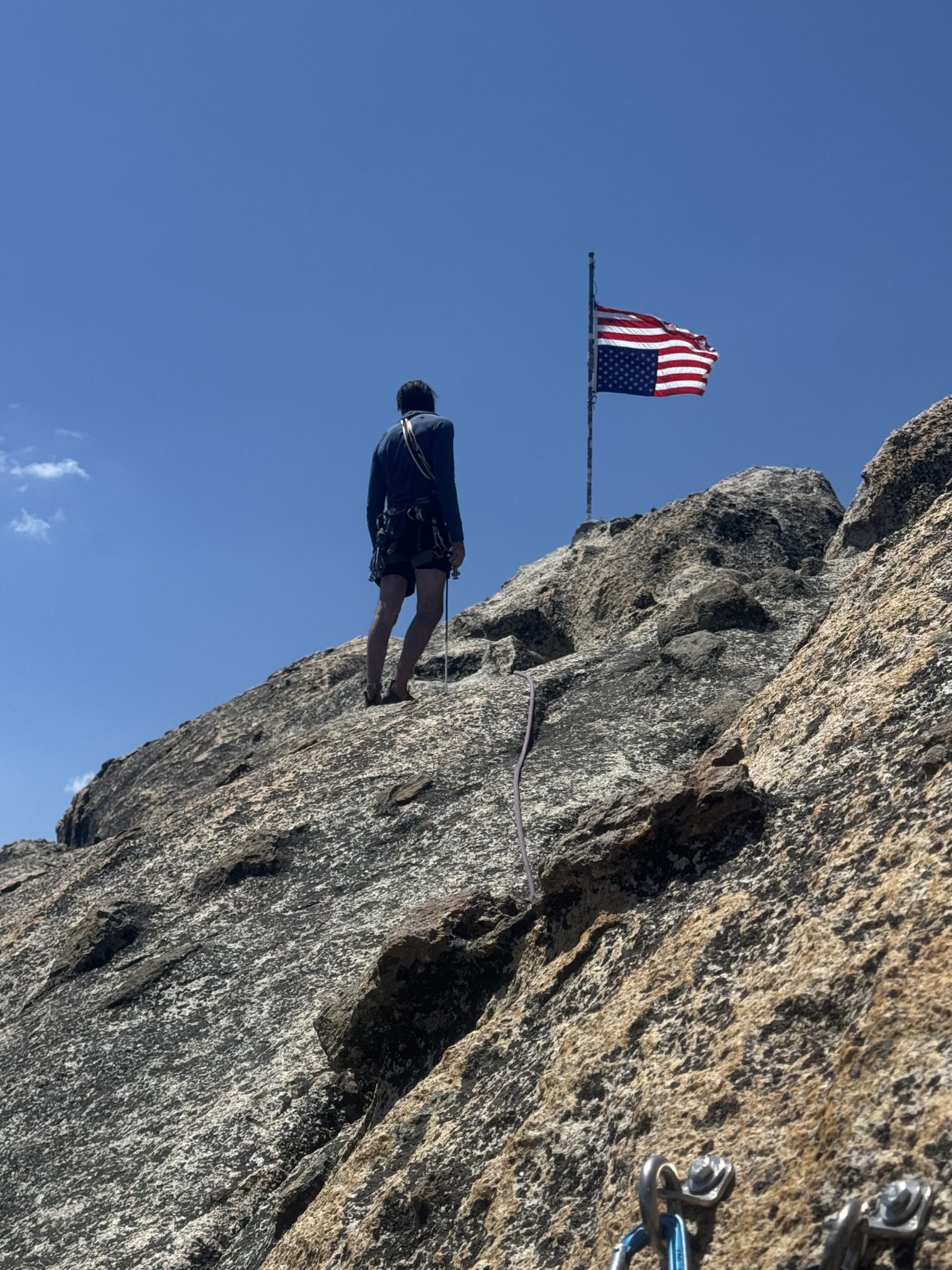 Upside down U.S. flag displayed on mountain peak above Tahoe ...