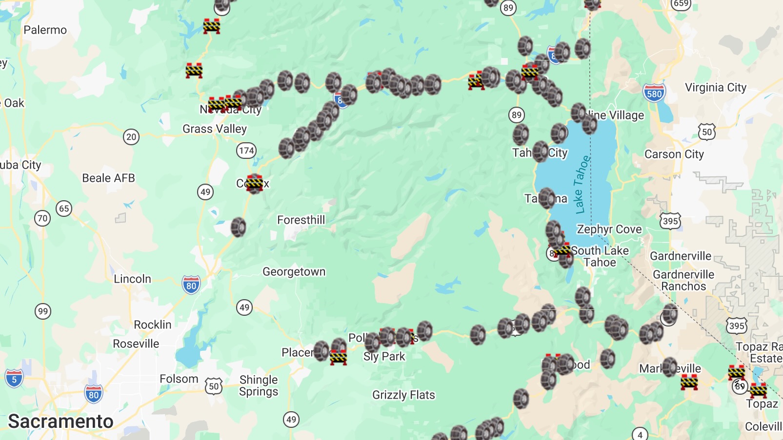 Chain controls and road closers around Tahoe | TahoeDailyTribune.com
